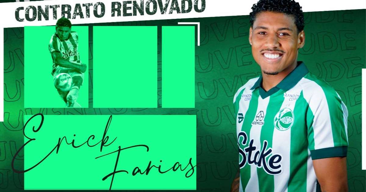 Juventude anuncia renovação com atacante Erick Farias