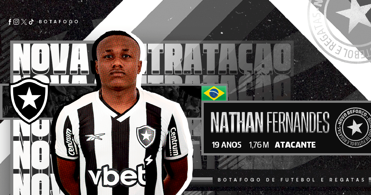 Botafogo anuncia a contratação de Nathan Fernandes, ex-Grêmio