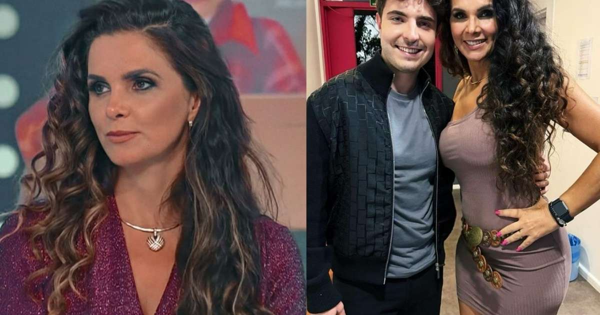 Luiza Ambiel se emociona ao encontrar filho de Gugu