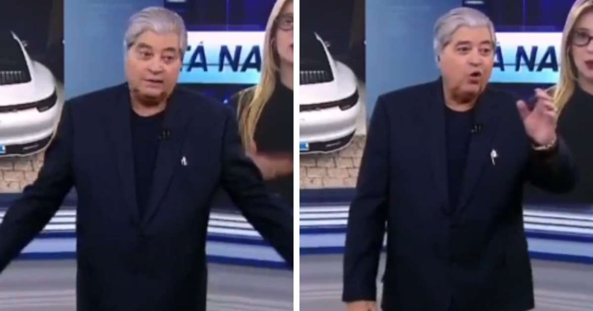 Datena dá bronca ao vivo após ser corrigido por repórter; assista