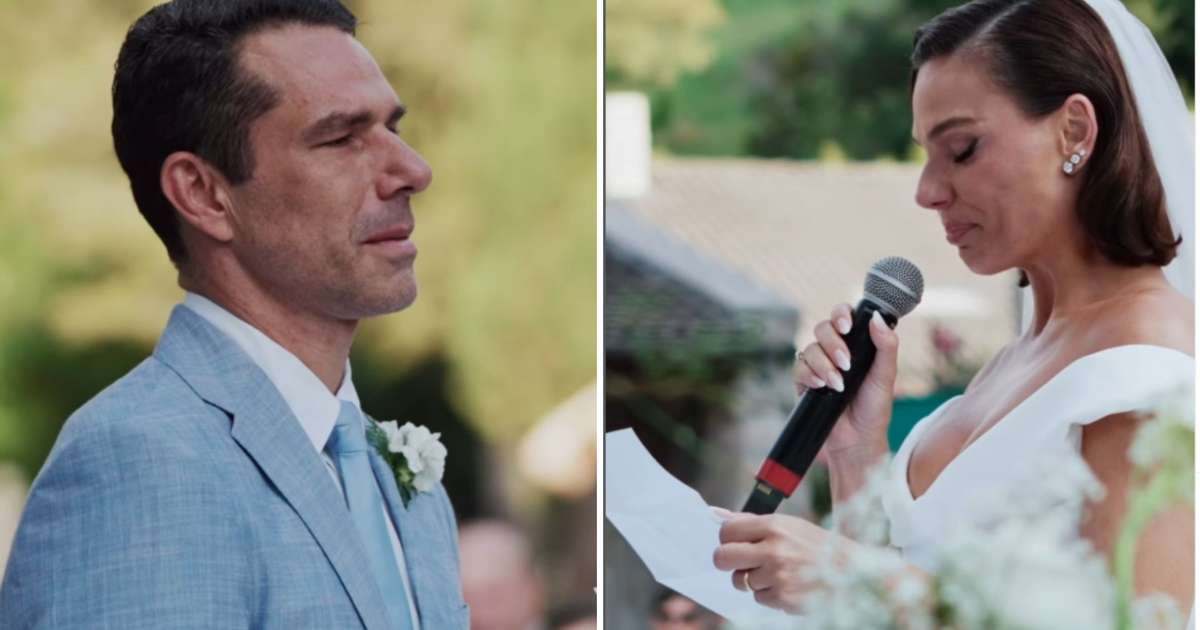 Isis Valverde chora em casamento ao trocar votos com Marcus Buaiz: 'Duvidei existir'