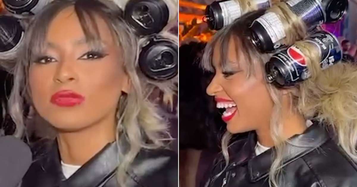 Gabz aposta em penteado com latinha no cabelo para show de Lady Gaga