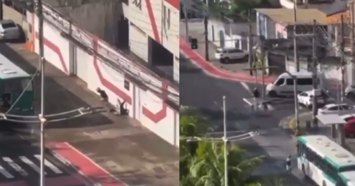 Suspeito usa mulher de escudo durante tiroteio em via de Salvador; veja vídeo