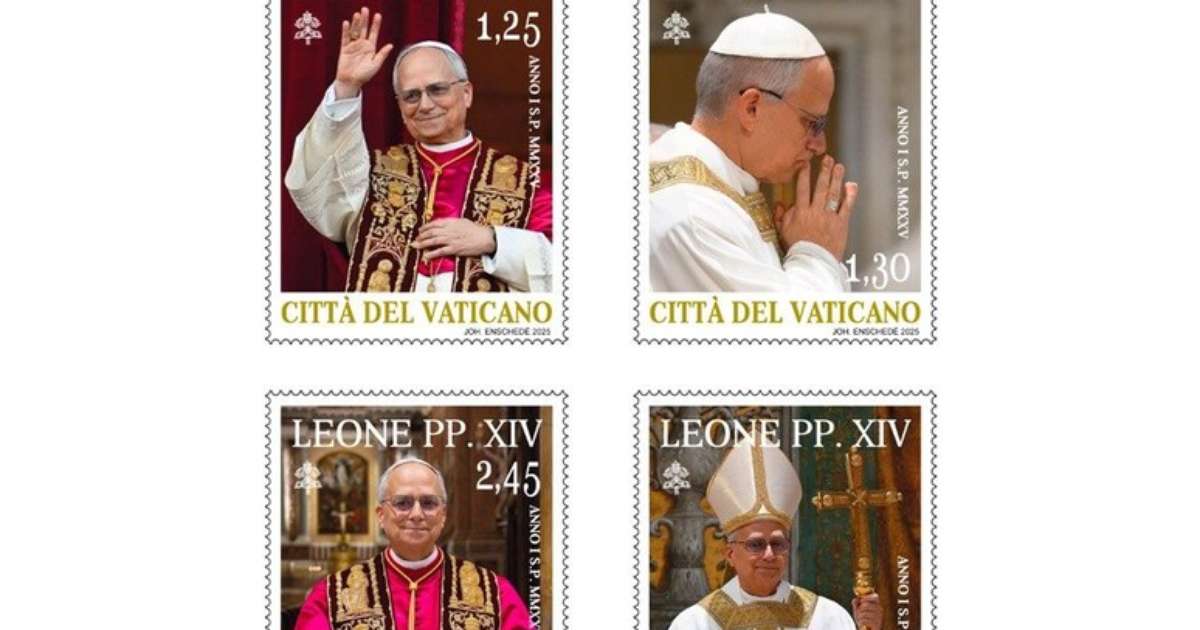 Vaticano anuncia que 1ª série de selos de Leão XIV está pronta