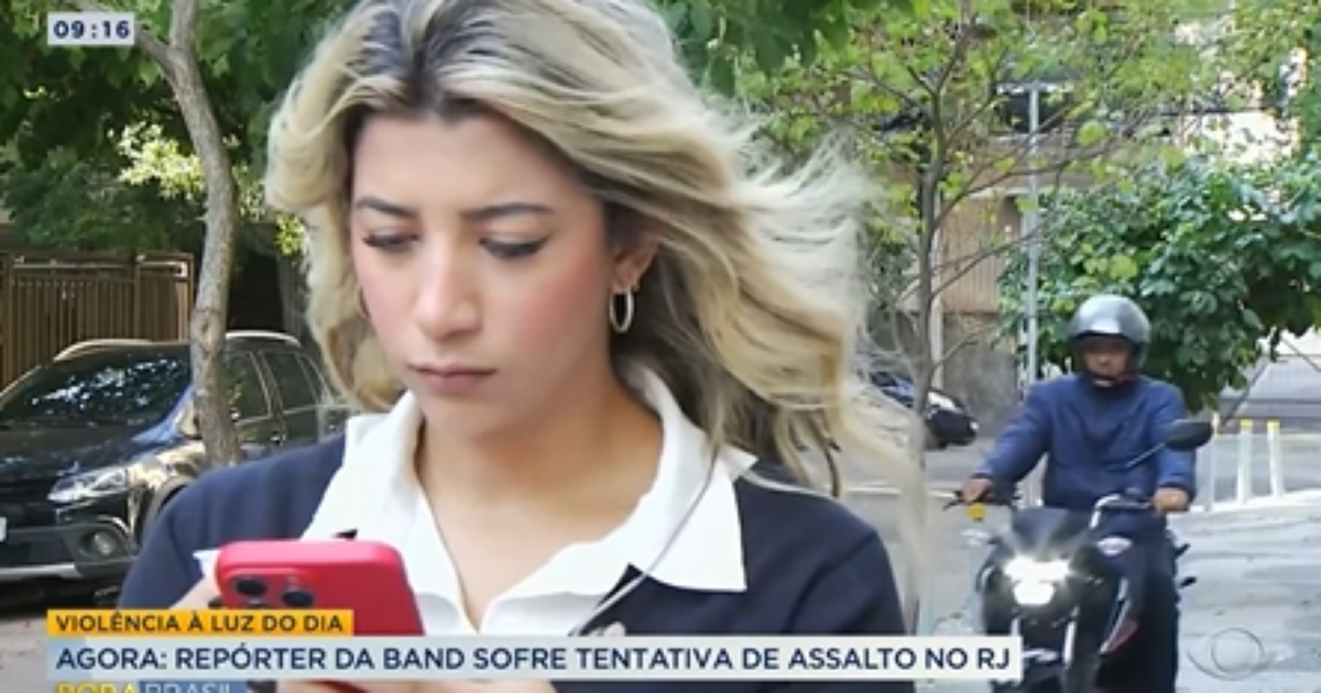 Bandido tenta arrancar celular de repórter da Band no RJ e câmera da ...