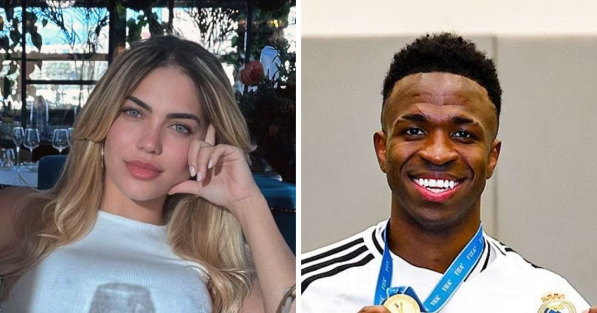 Após confusão com Virginia, modelo volta à Madrid para jogo de Vini Jr