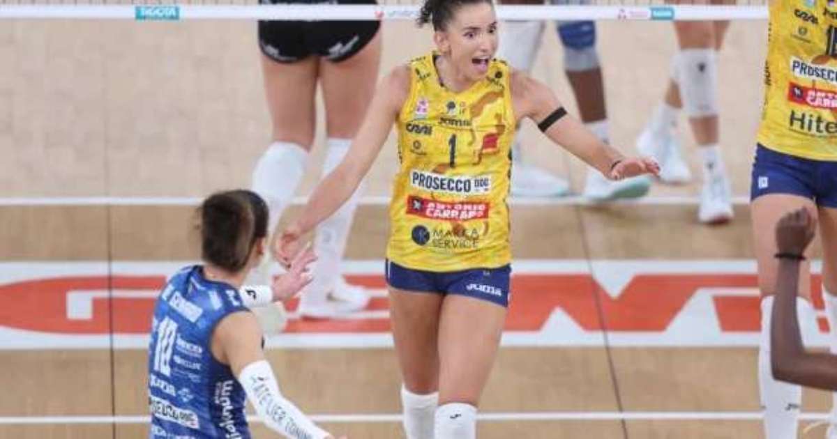 Conegliano leva outro susto, mas vira na Itália. Gabi é MVP