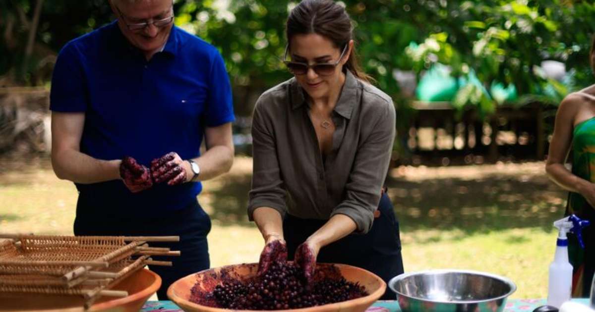 COP-30: Rainha Mary, da Dinamarca, 'suja' as mãos no açaí e cheira o ...