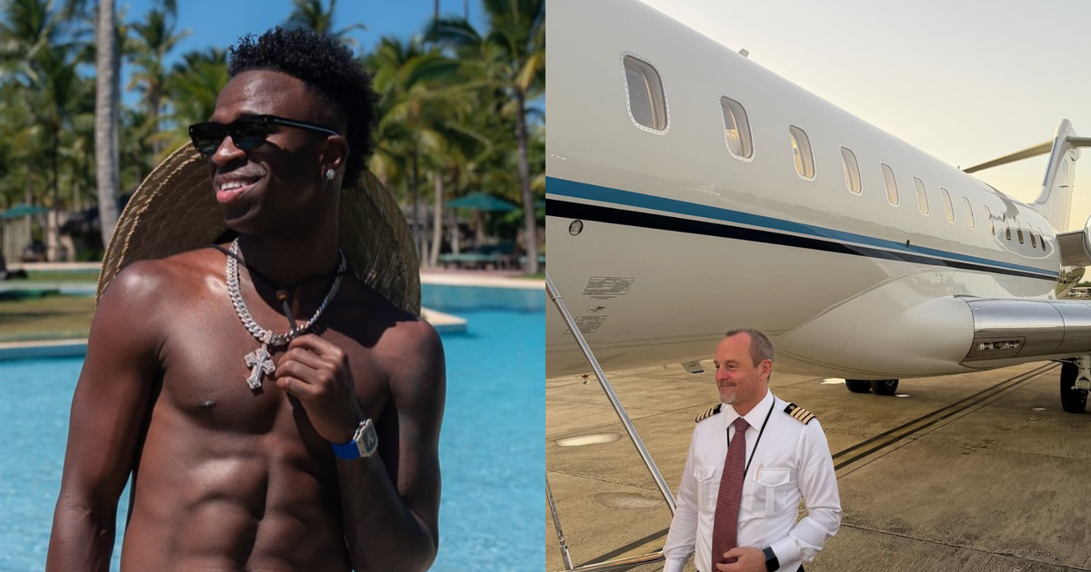 Vini Jr curte Trancoso com Virginia e voa para Espanha em jato de luxo