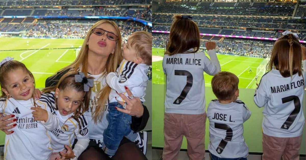 Virginia leva filhos a jogo de Vini Jr e revela surpresa