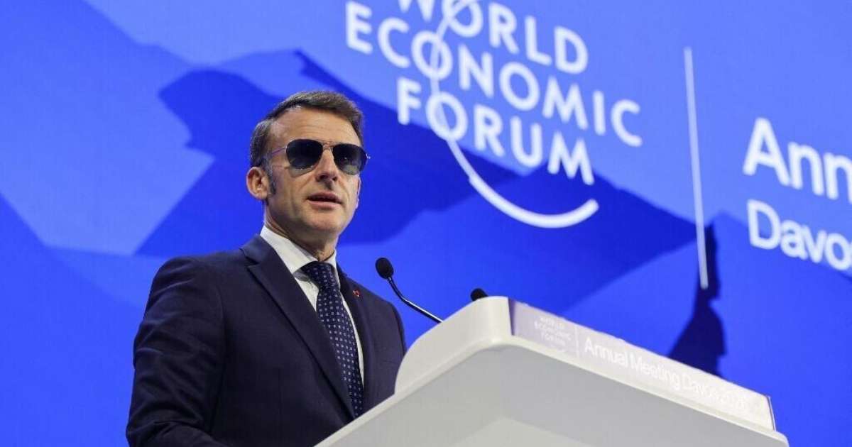 Em Davos, Macron alerta contra a 'lei do mais forte' e critica tarifas ...