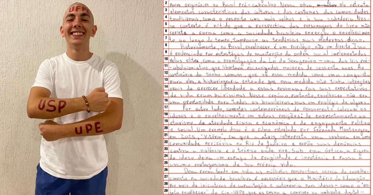 Eles tiraram nota 1.000: leia redações com pontuação máxima no Enem 2025