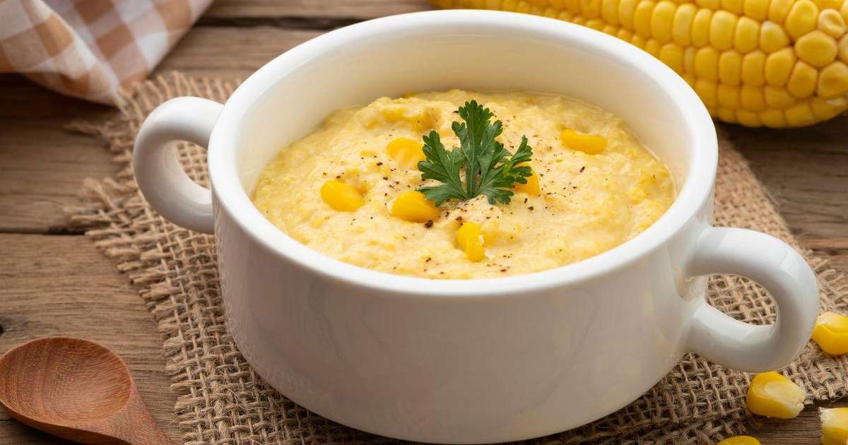 Creme de milho com sabor de comida caseira de verdade
