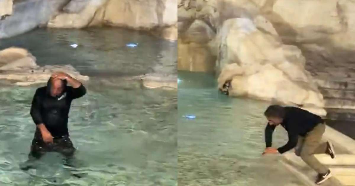 Turista é multado em quase R$ 3 mil por mergulhar na Fontana di Trevi