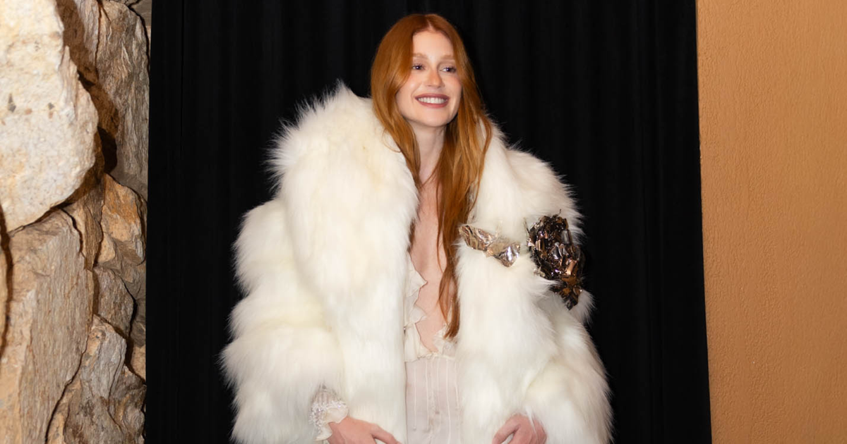 Marina Ruy Barbosa apresenta 'Antártida' com smoking, casaco peludo e ...