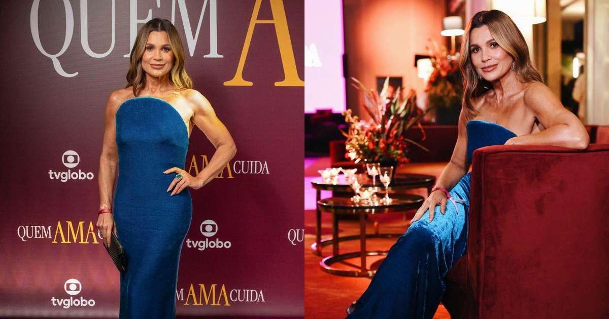 Aos 51, Flávia Alessandra exibe braços definidos e revela: 'Adoro fritura'