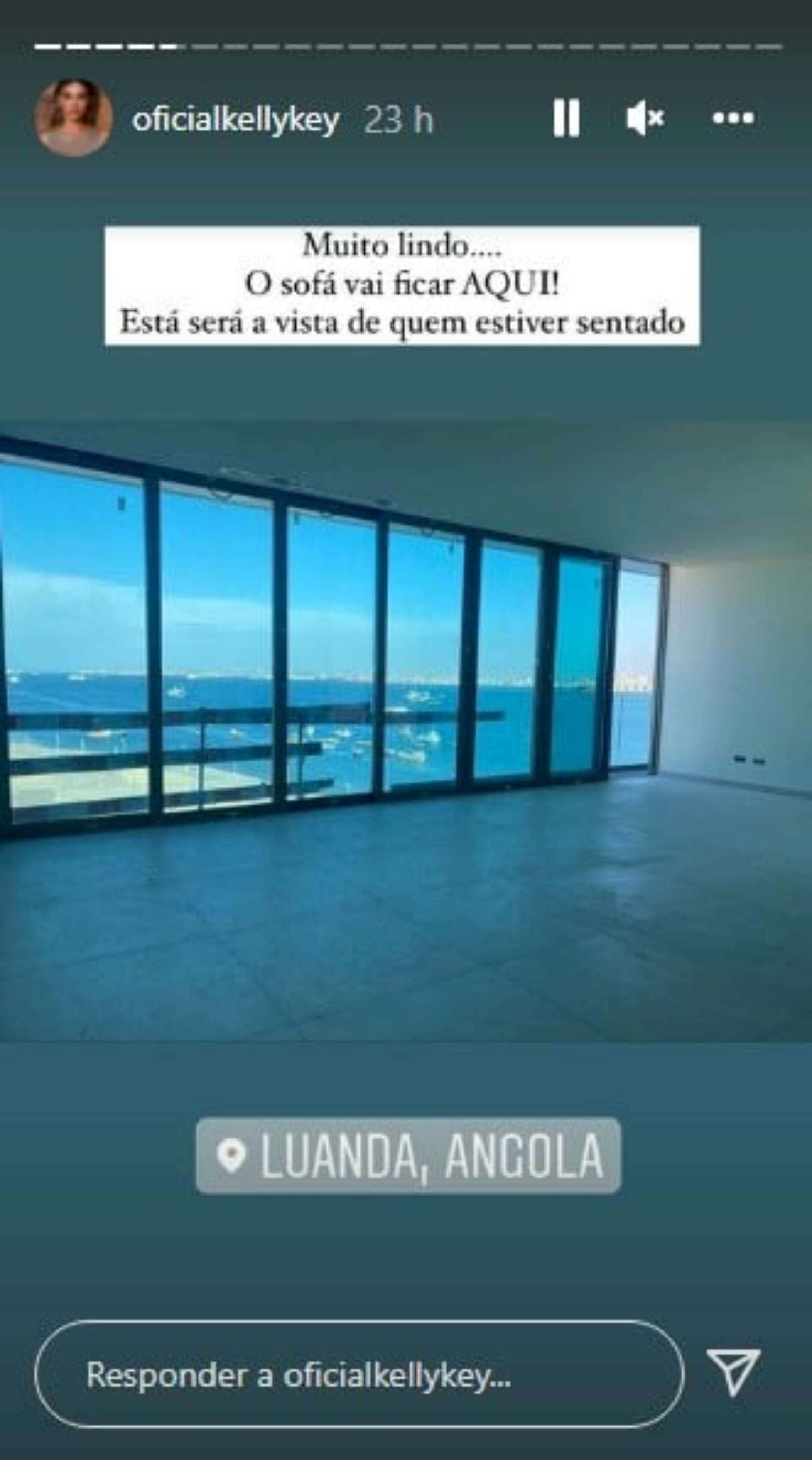 Kelly Key mostra vista incrível do seu novo apartamento luxuoso em Angola