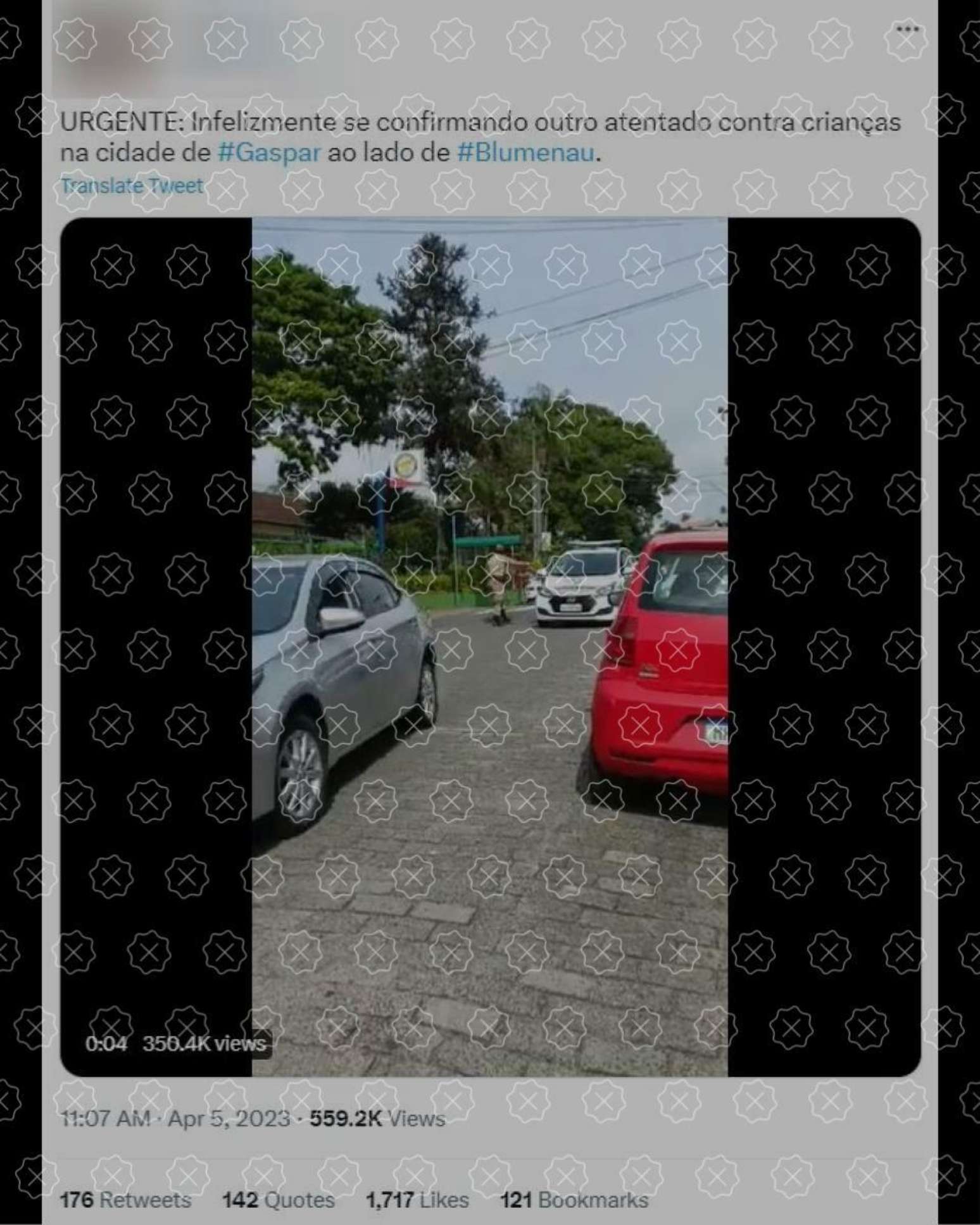 É falso que houve atentado contra crianças em Gaspar