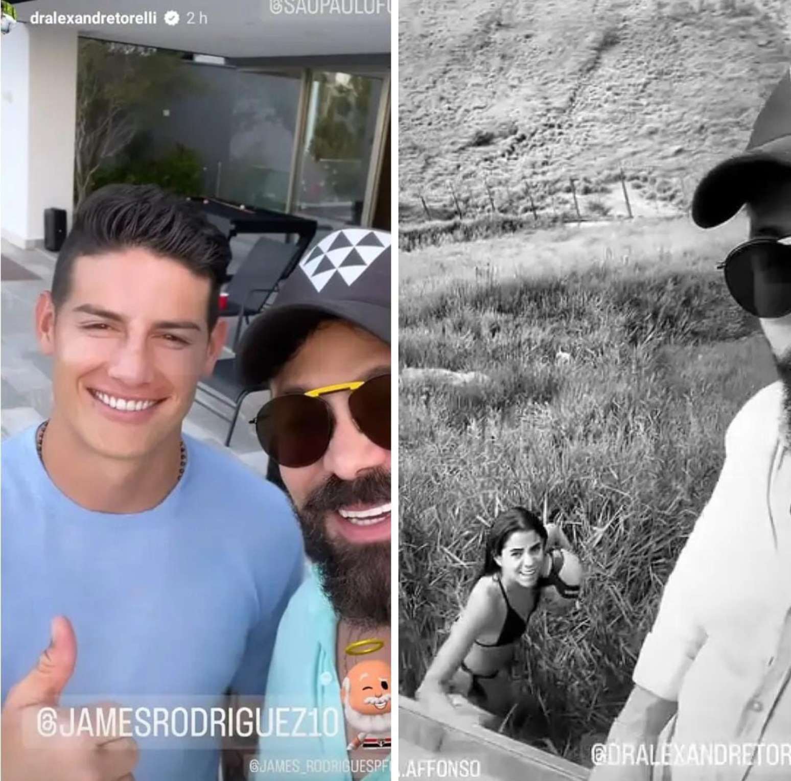 Tá rolando? James Rodríguez e Key Alves passam o fim de semana juntos