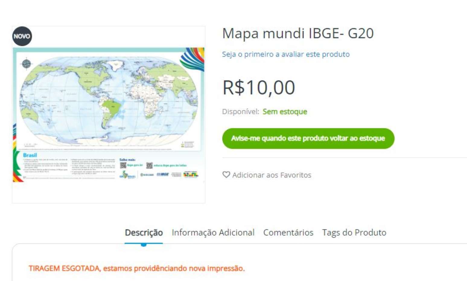 Mapa-múndi do IBGE com o Brasil no centro do mundo esgota em menos de ...
