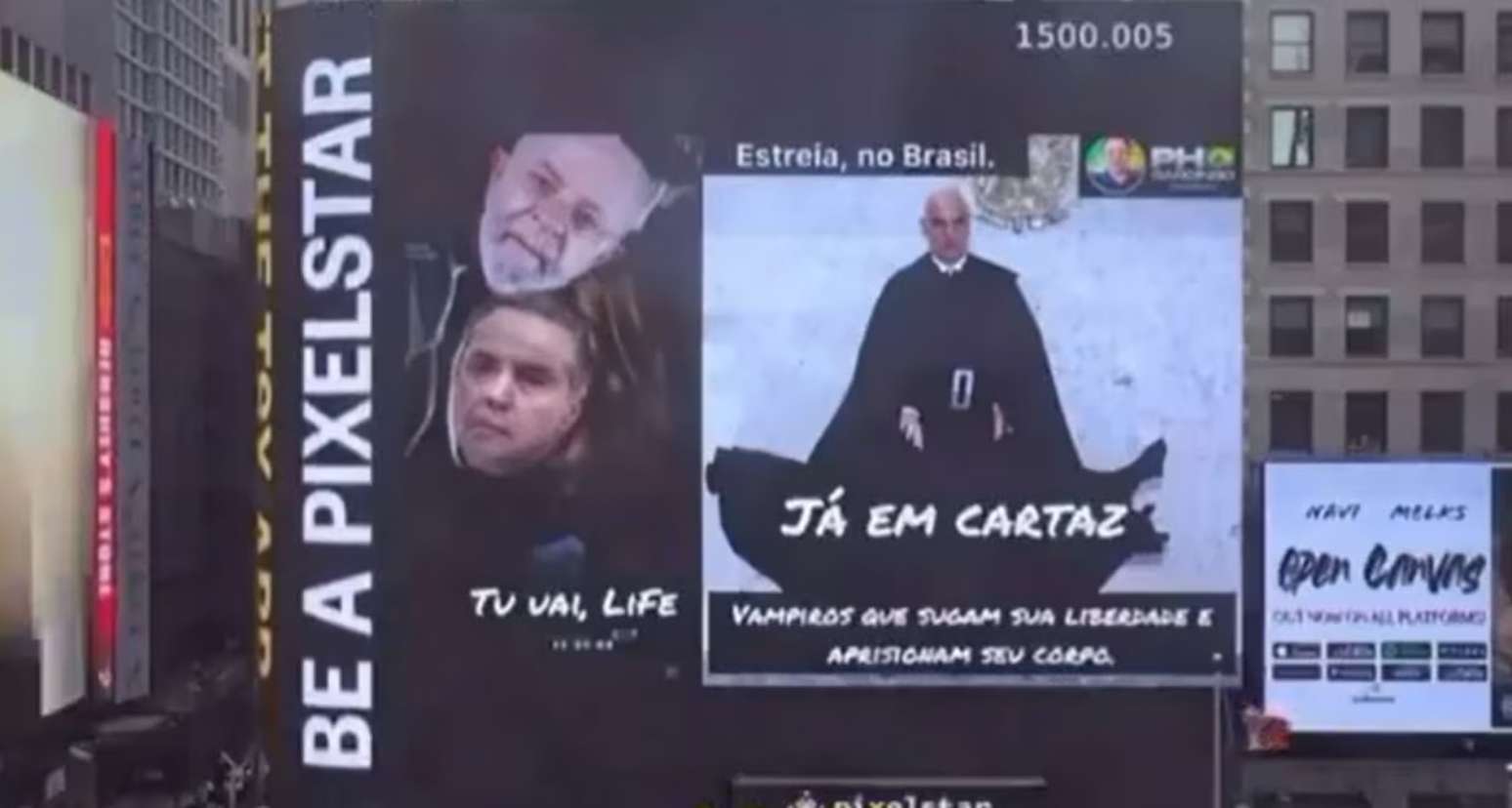Meme com presidente e ministros do STF vai parar na Times Square