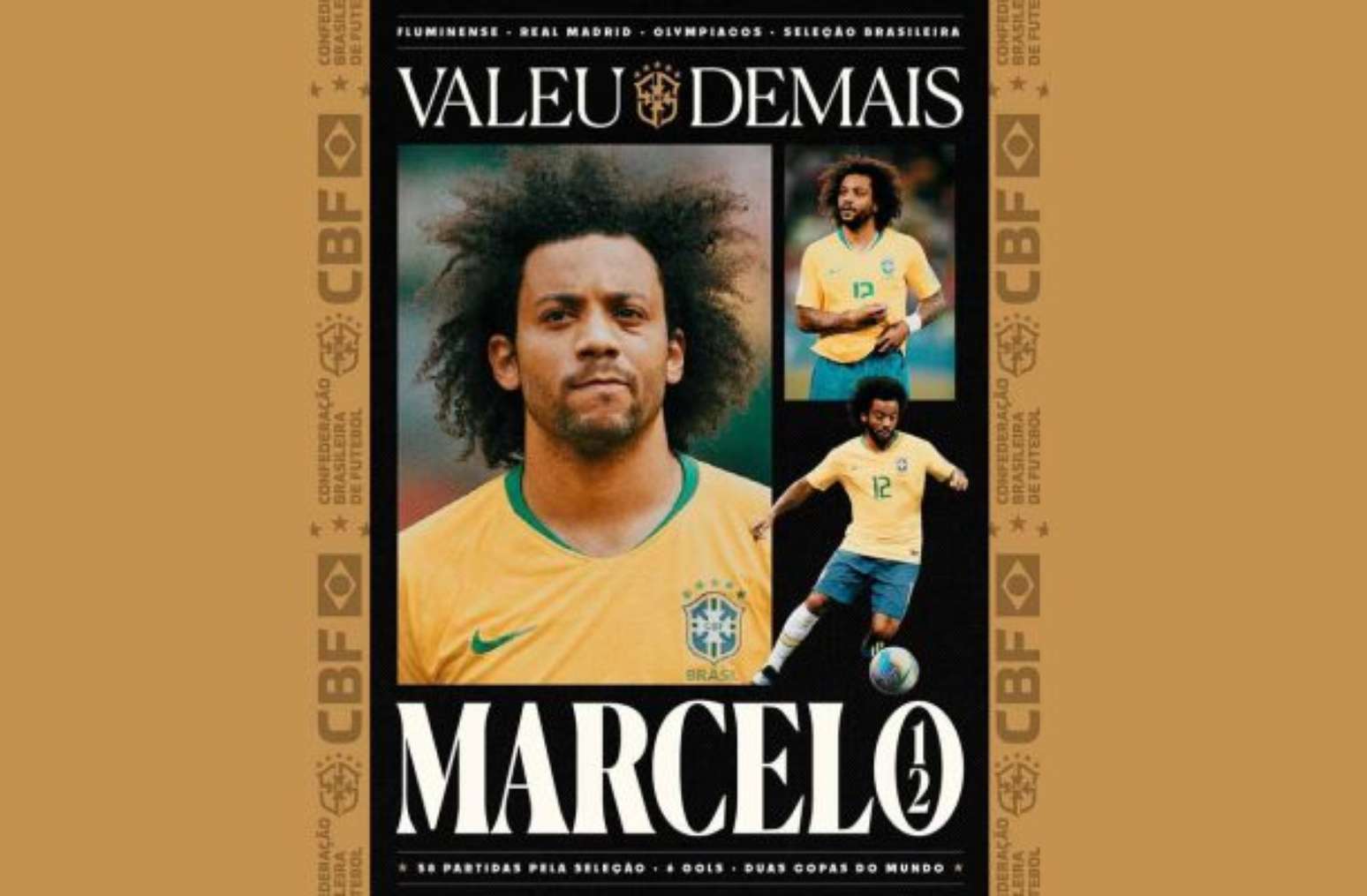 CBF homenageia Marcelo após anúncio de aposentadoria