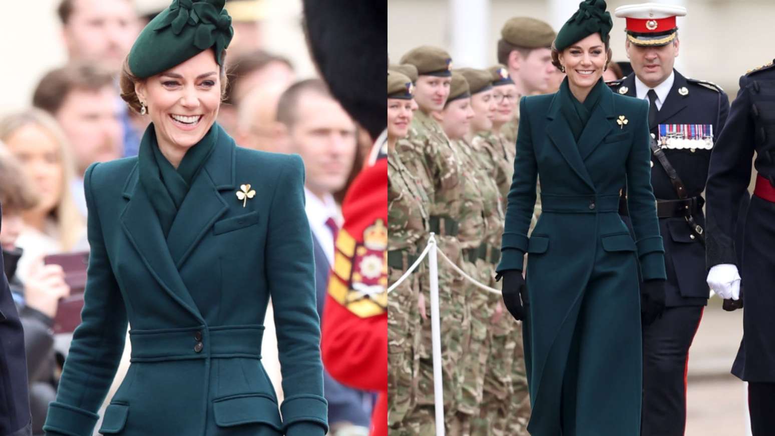 Kate Middleton elege casaco verde elegante para desfile de St. Patrick ...
