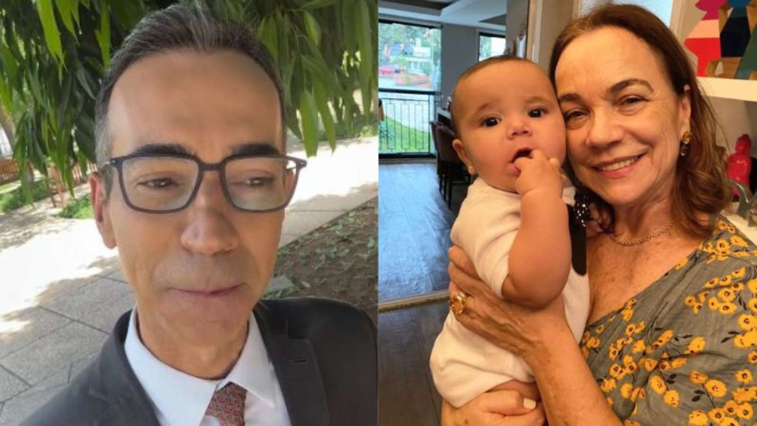 César Tralli resgata foto da falecida mãe com a neta e emociona ...