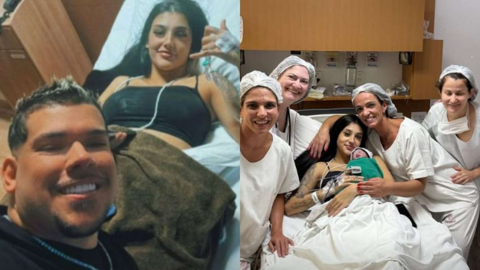 Após dar à luz sozinha, Bia Miranda recebe visita do ex-namorado, Buarque: 'Guerreira'