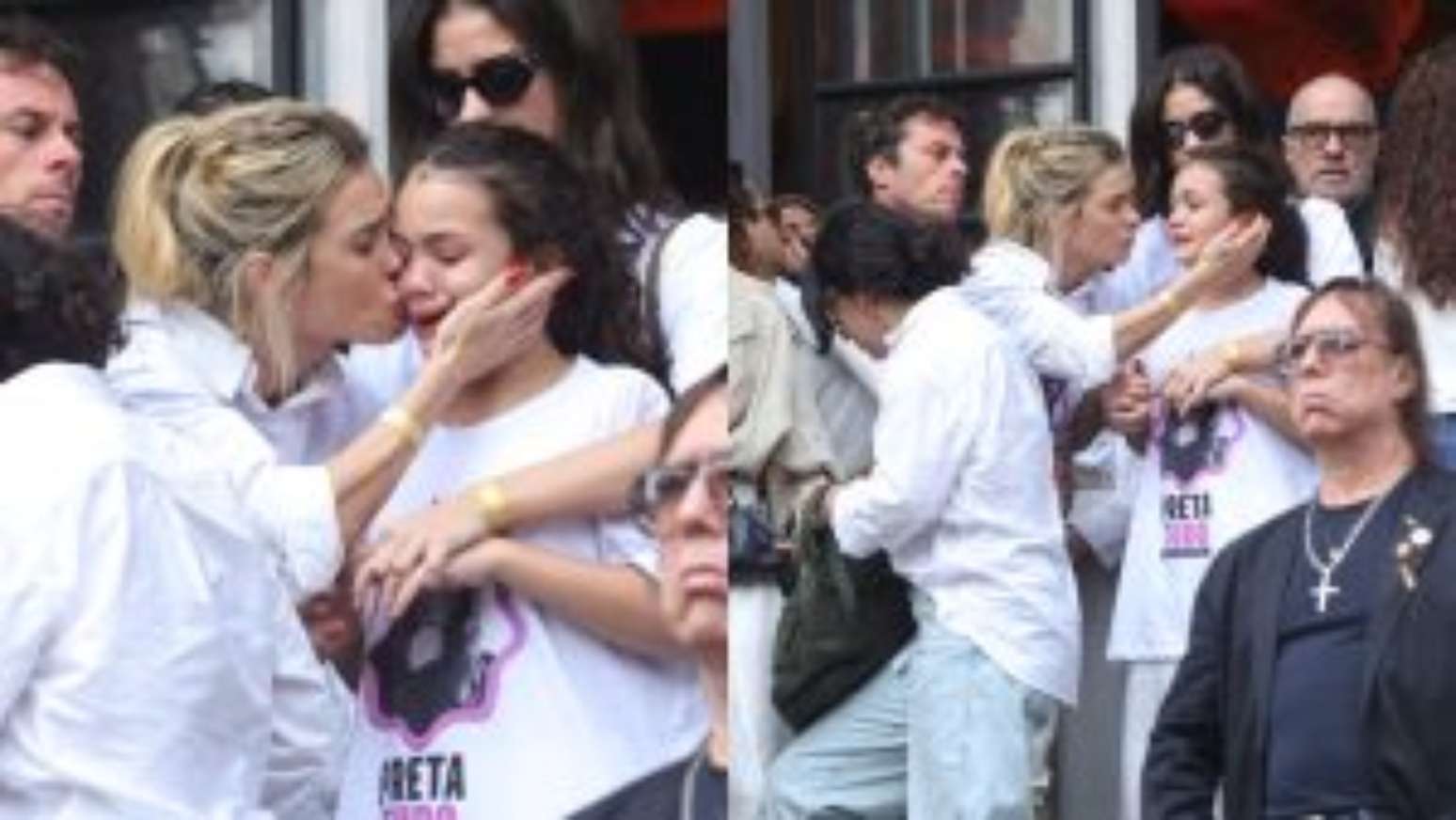 Carolina Dieckmann acolhe neta de Preta Gil em momento emocionante do velório