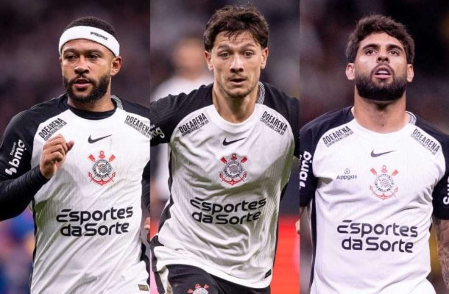 Corinthians deve ter Garro, Memphis e Yuri juntos após quatro meses
