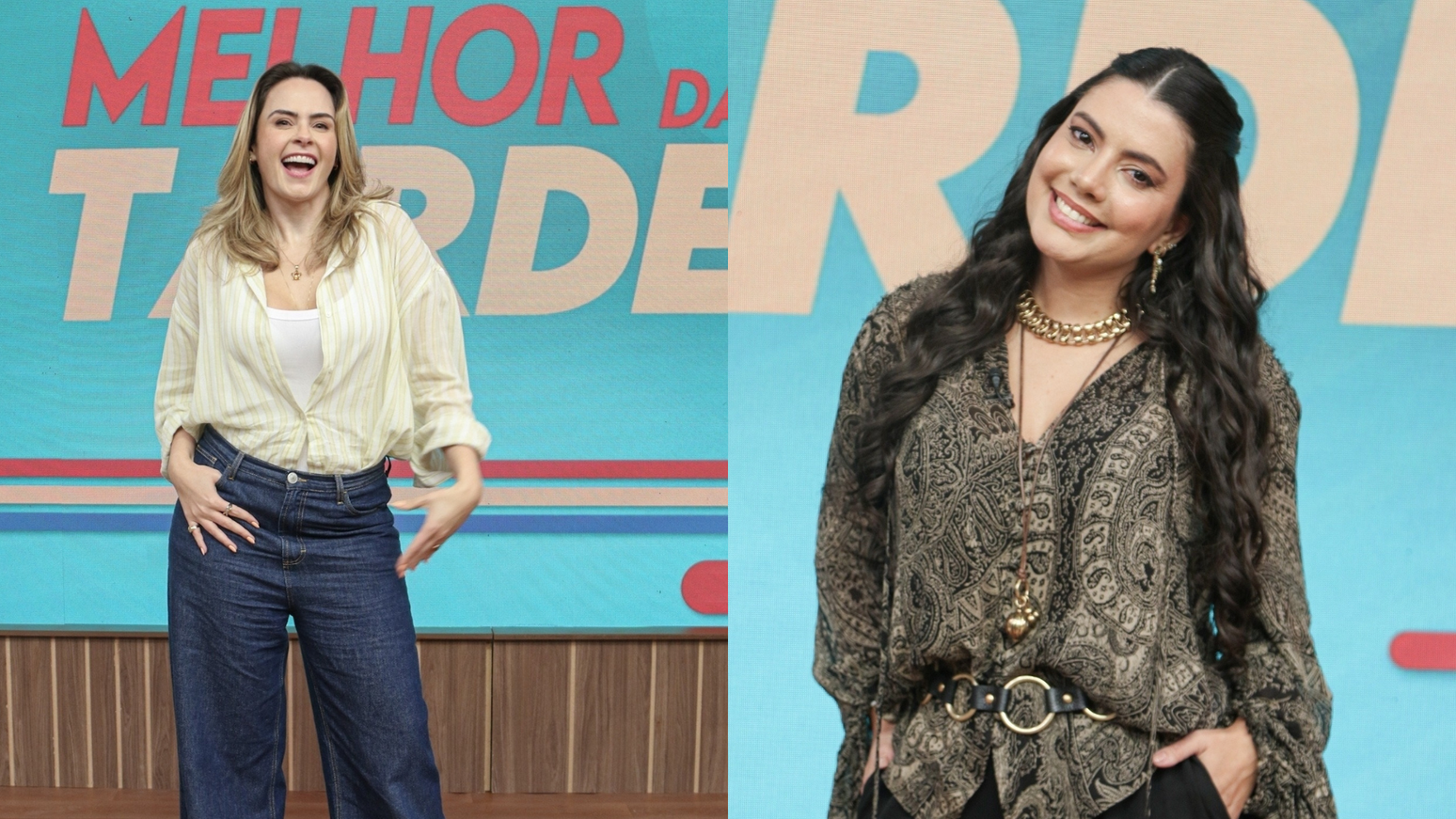 Ex-BBBs Ana Paula Renault e Fernanda Band deixam o Melhor da Tarde