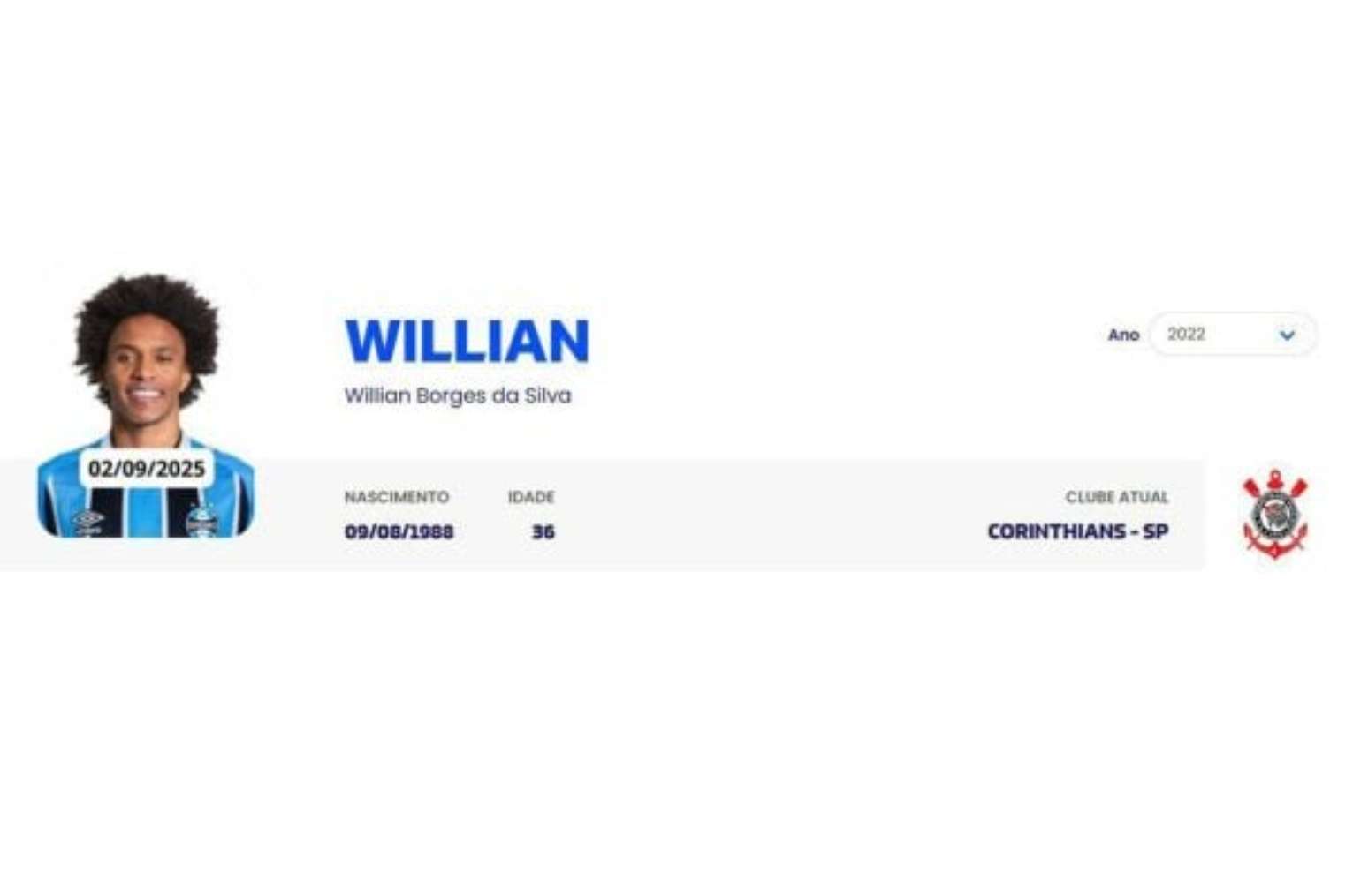 Antes do anúncio do Grêmio, site da CBF 'vaza' foto de Willian com a ...