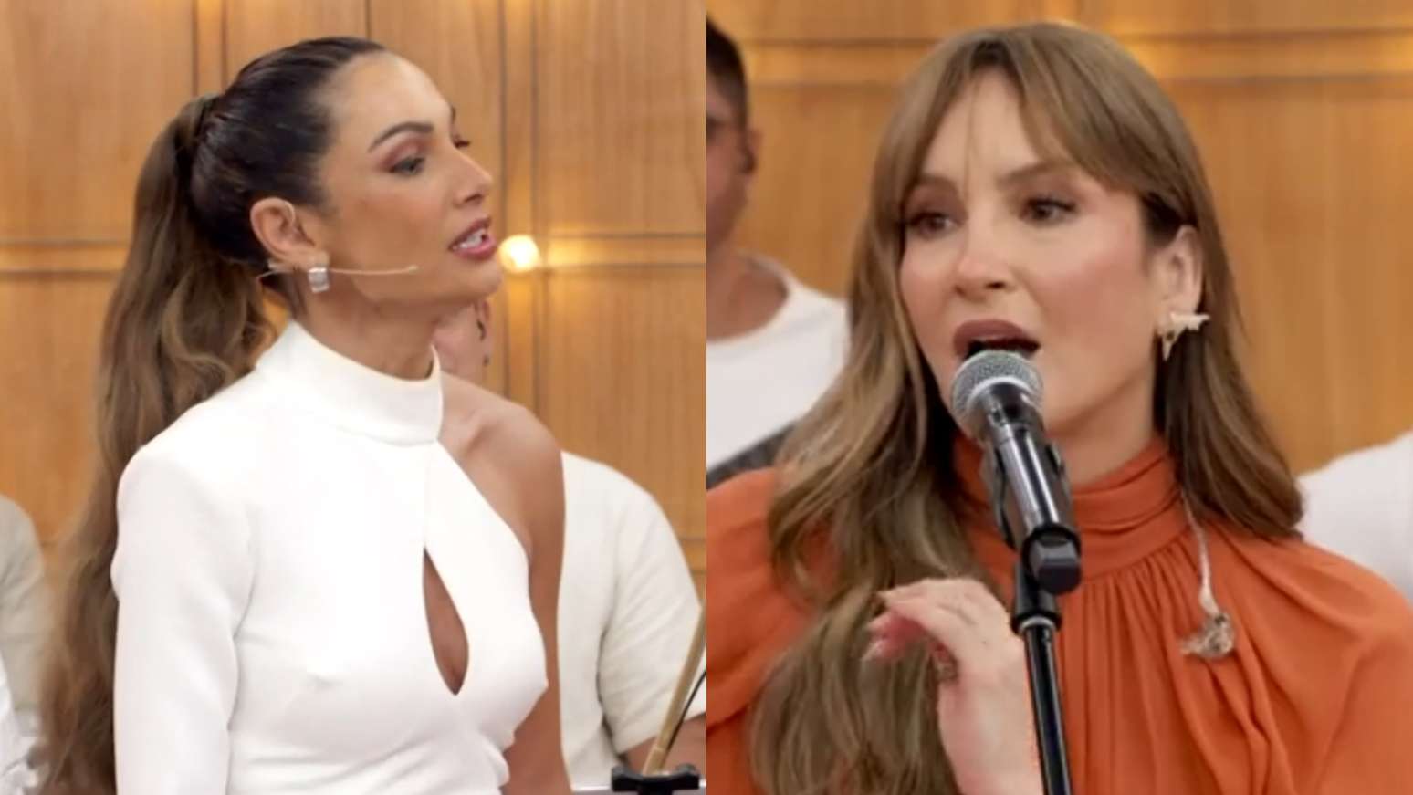 Patrícia Poeta surpreende Claudia Leitte no Encontro: 'Vai desligar o microfone'