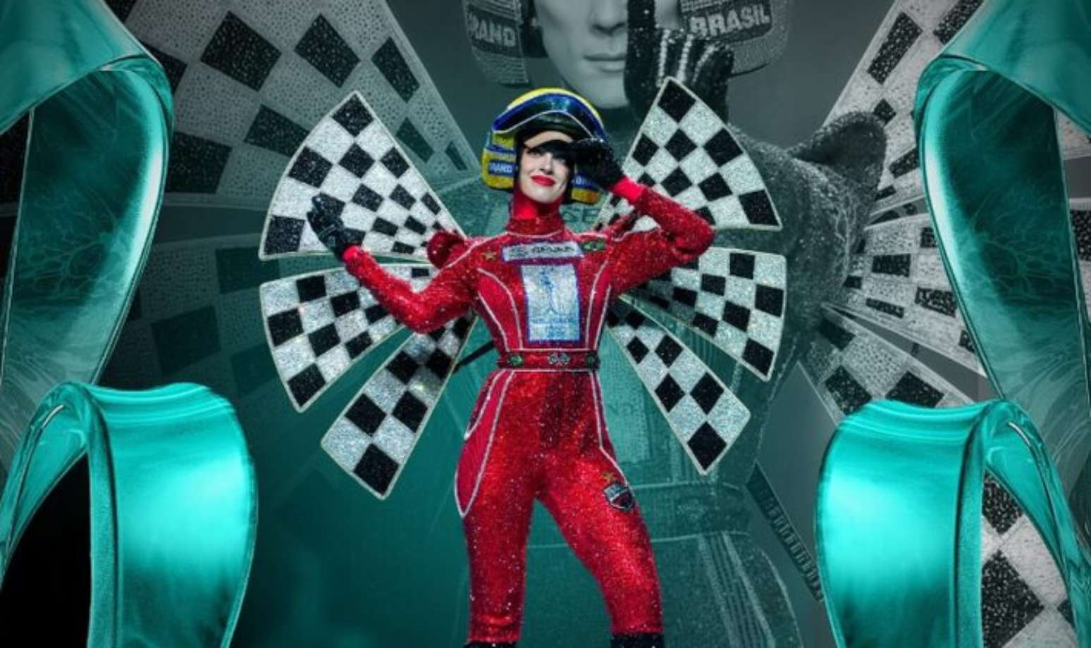 Brasileira vence etapa de concurso de Miss vestida como Ayrton Senna