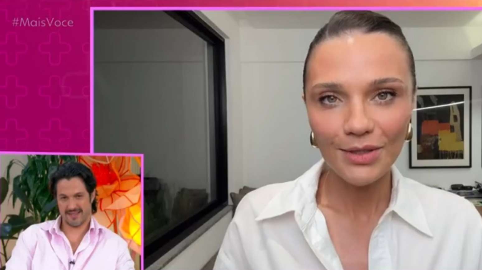 Esposa de Romulo Estrela surpreende o ator no Mais Você