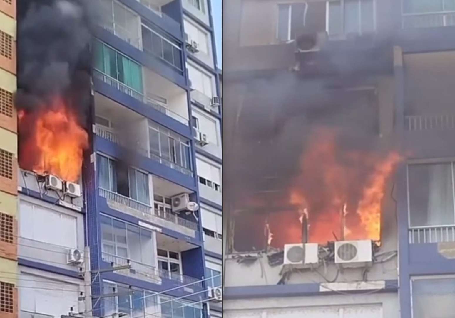 Prédio evacuado após incêndio no Centro Histórico de Porto Alegre