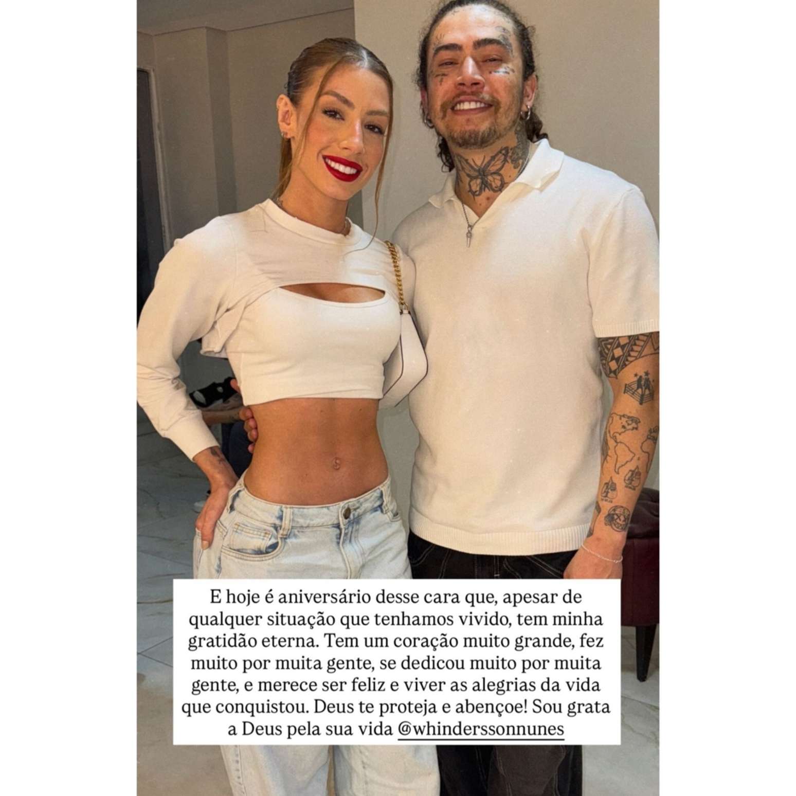 Maria Lina relembra romance com Whindersson Nunes: 'Gratidão eterna'