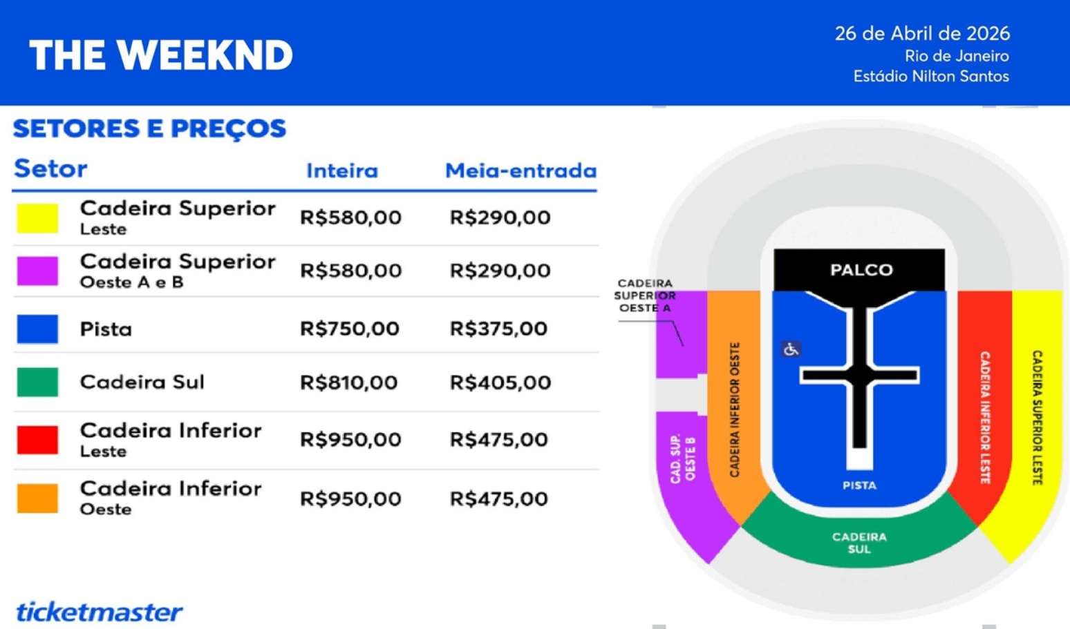 The Weeknd no Rio: quais ingressos ainda estão à venda?