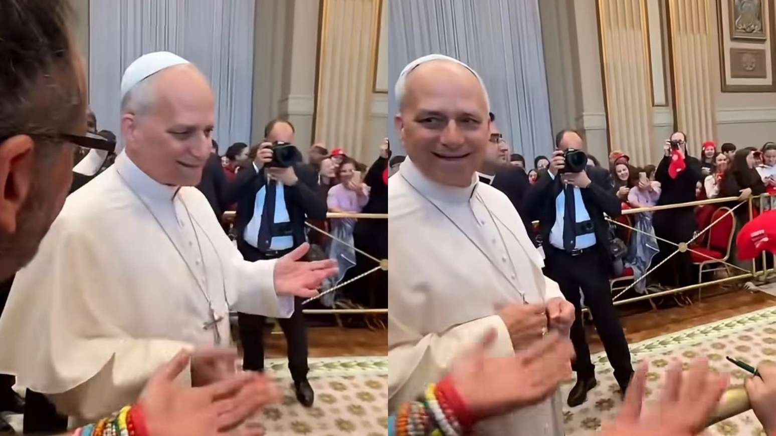 Papa Leão XIV reproduz trend 'six seven' e viraliza; veja vídeo