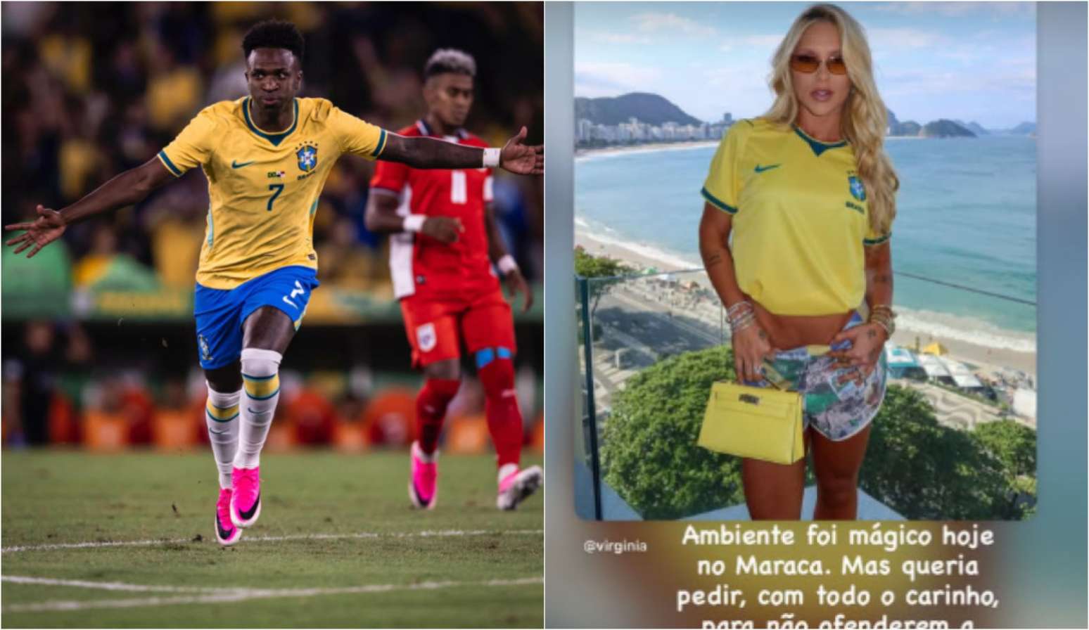 Vini Jr. toma atitude após torcida ofender Virginia durante jogo da Seleção
