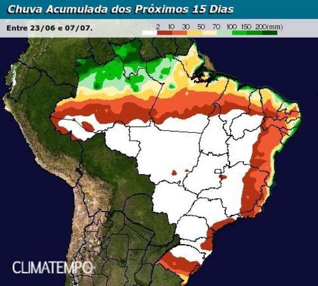 Alta pressão se intensifica sobre o Brasil
