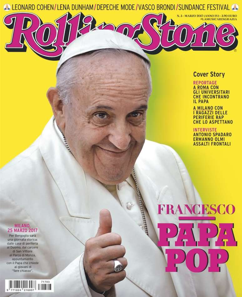 Papa será capa da edição italiana de março da "Rolling Stone"
