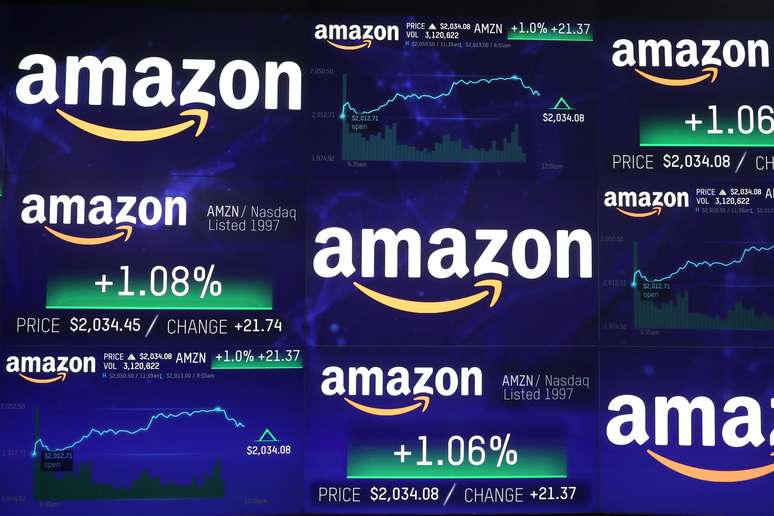 Amazon atinge US$1 tri em valor de mercado em ritmo para ultrapassar Apple