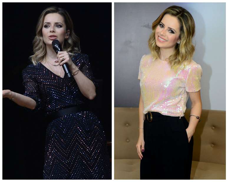 Preto e bicolor: 2 looks brilhantes de Sandy para se inspirar