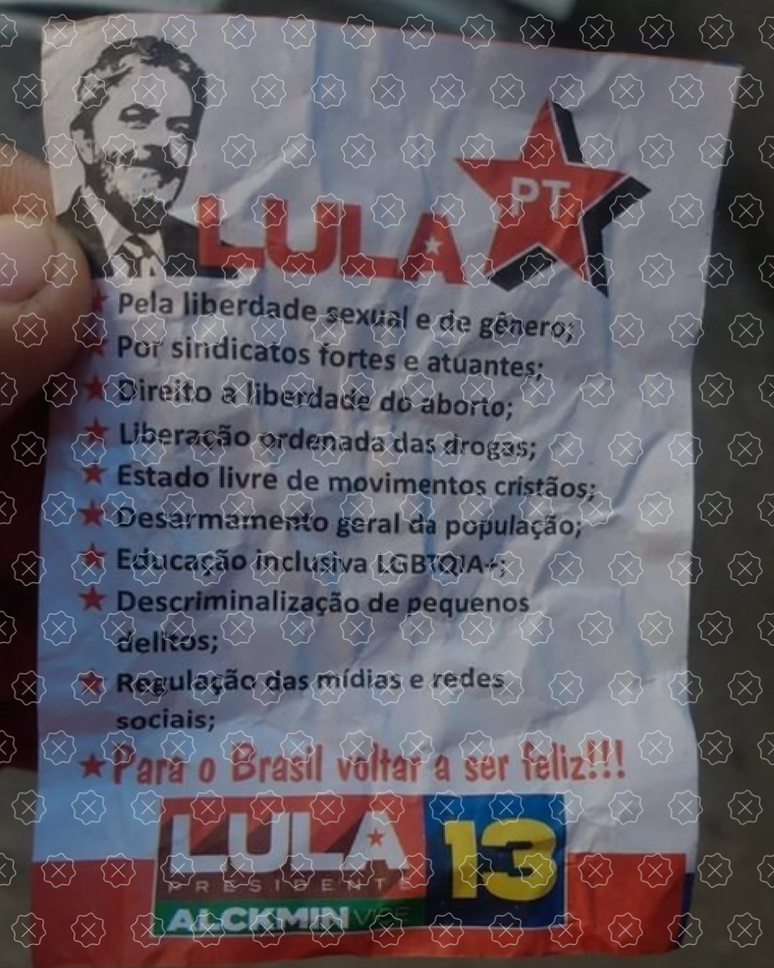 Propostas em santinho apócrifo não constam no plano de governo de Lula