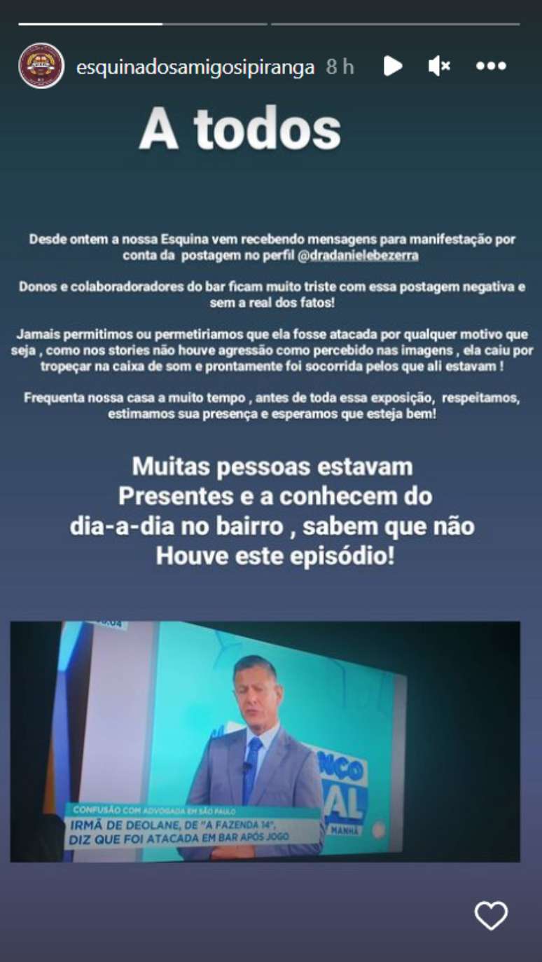 Irmã de Deolane, de "A Fazenda", é hospitalizada após suposta "briga" em bar