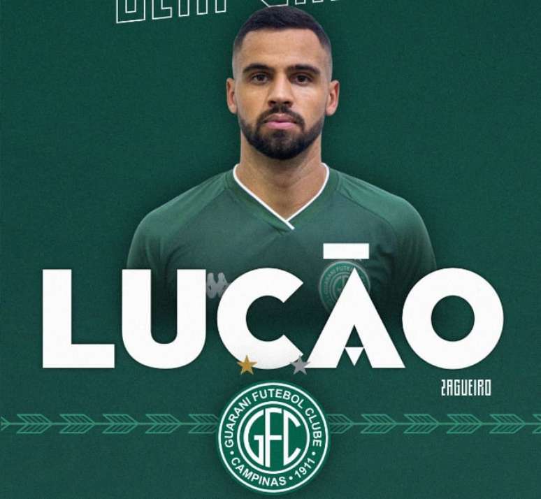 Guarani anuncia a contratação do zagueiro Lucão, revelado pelo São Paulo