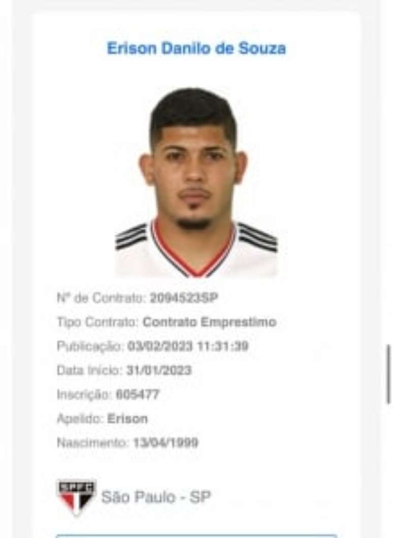 Erison é registrado no BID e pode estrear pelo São Paulo contra o Santo ...