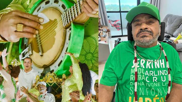 Acompanhado por médicos e por oxigênio, Arlindo Cruz desfila no Rio